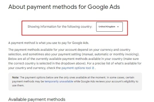 A Guide To Payment Methods in Google Ads | Claire Jarrett
